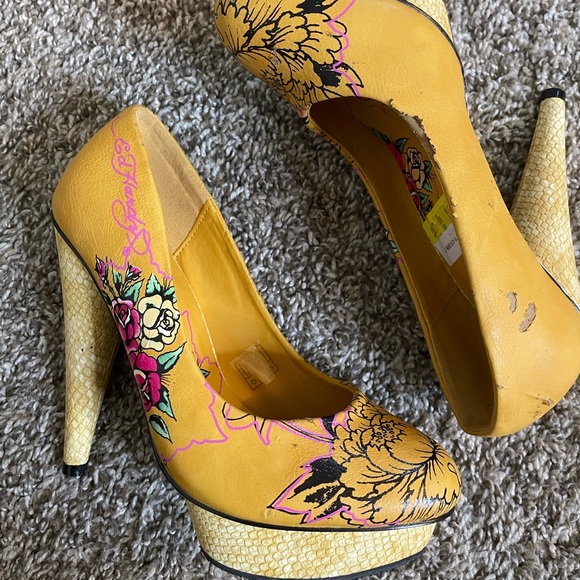 Ed Hardy | Shoes | Ed Hardy Platform Heels 6 | Poshmark